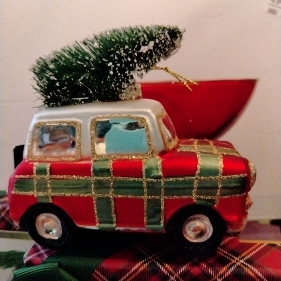 Stanley | Holiday | Mini Cooper Blown Glass Ornament And 2 Mini Cooper ...